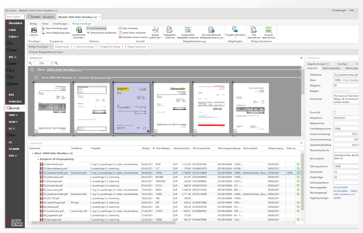 Buchhaltung: digitale Belegerfassung & -verwaltung - RZL Software - RZL ...